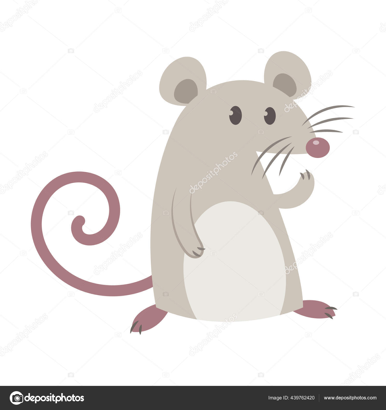 Desenho Animado Ilustração Vetorial Mouse Isolado Fundo Branco Desenho ...
