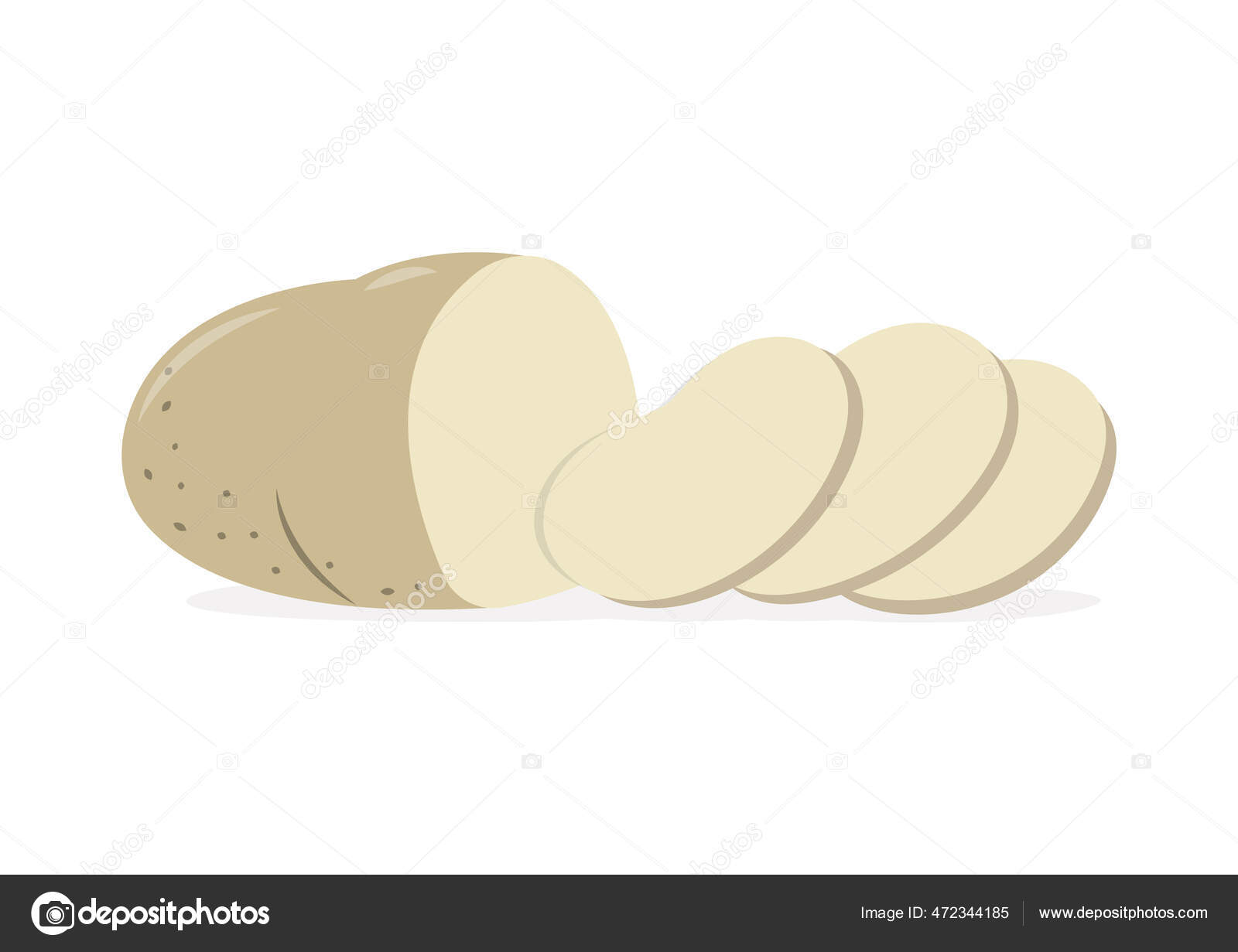 Sliced Potatoes Vector Illustration Cartoon Isolated White Background ...