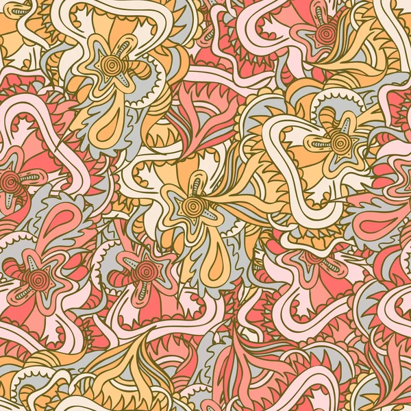 Vector Color Abstract Hand Drawn Decorative Ornamental Seamless Pattern