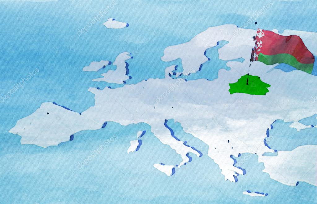 3D map Europe with flag Belarus Stock Illustration by ©albasu #106856856