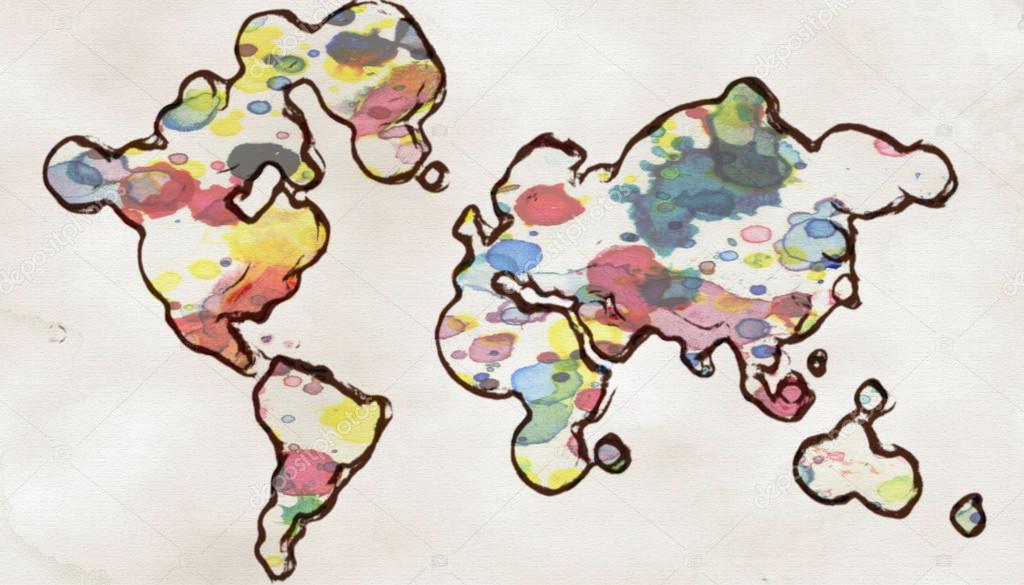 Map 3D Earth with forms and colors Stock Illustration by ©albasu #114445236