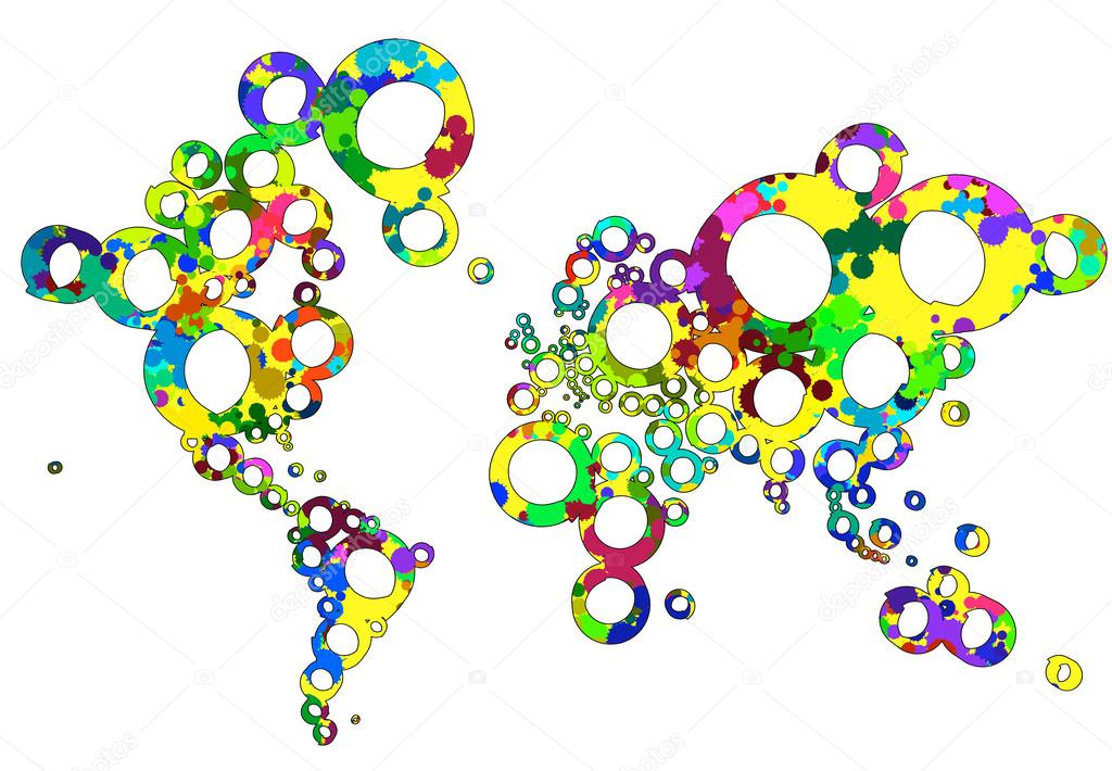 3D color map Earth with spiral forms — Stock Photo © albasu #114887738