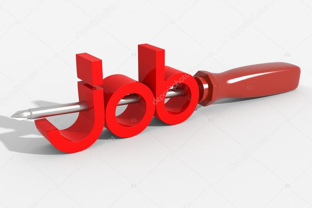 Logo 3D job with screwdriver — Stock Photo © albasu #72392141