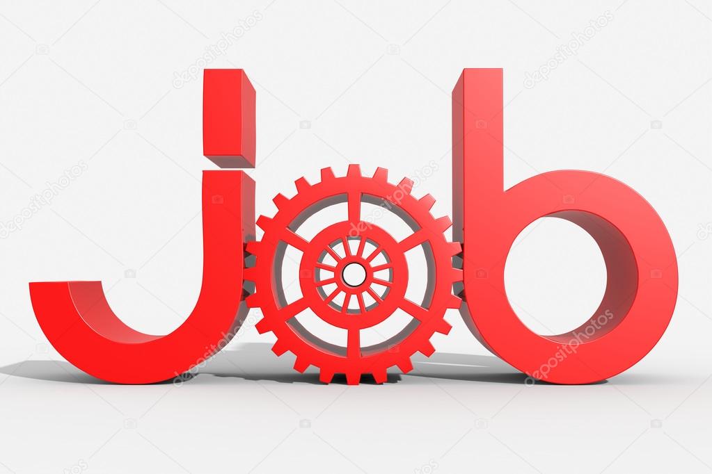 Logo 3D job with gear — Stock Photo © albasu #72392197