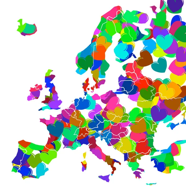 Europe map 3d grungeEurope map 3d grunge with hearts — Stock Photo ...