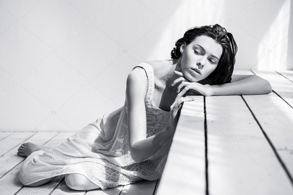 Shooting in studio with beautiful model ⬇ Stock Photo, Image by ...