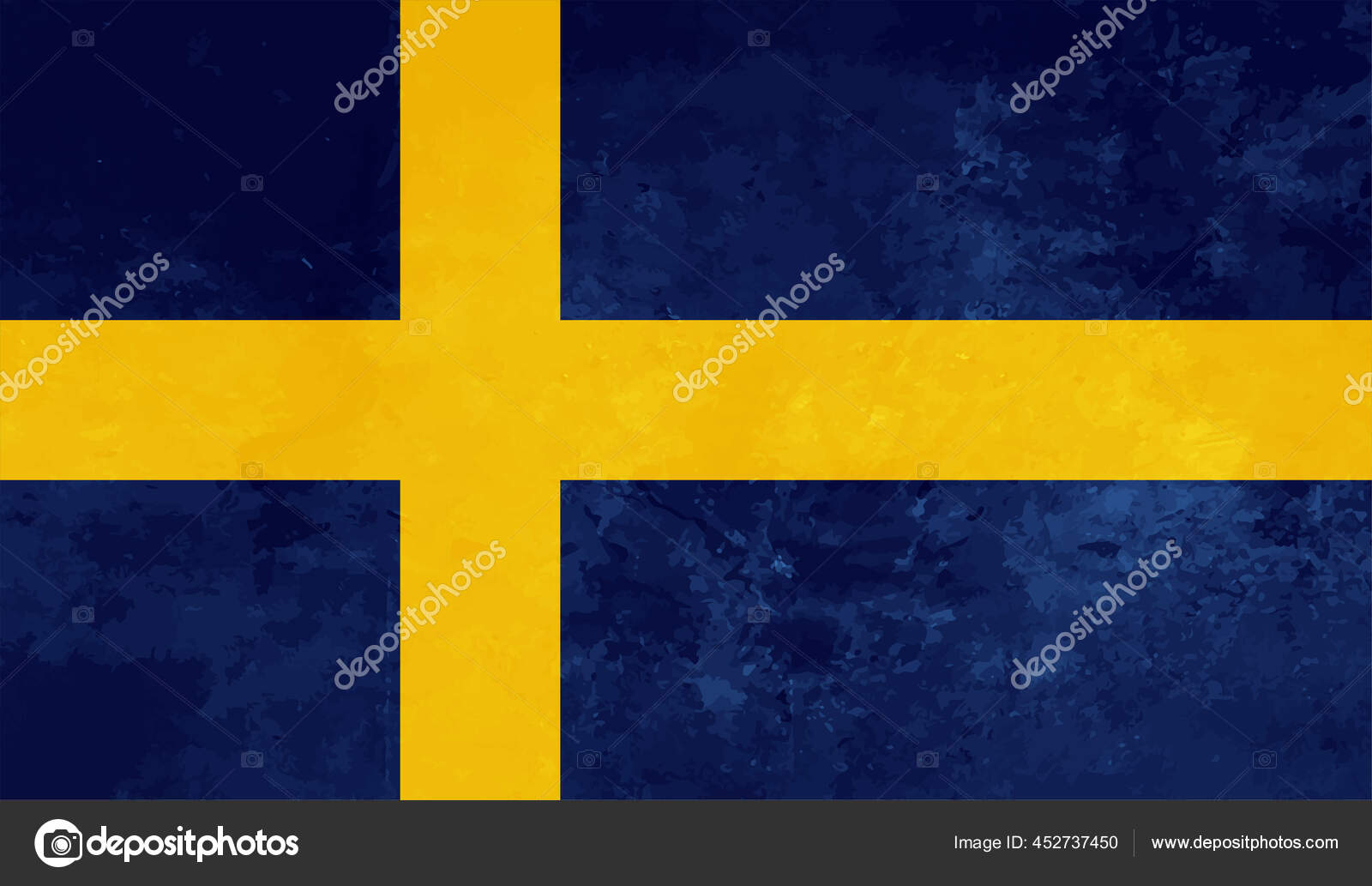 Sweden Flag Waving Grunge Texture Vector Background Stock Vector Image ...