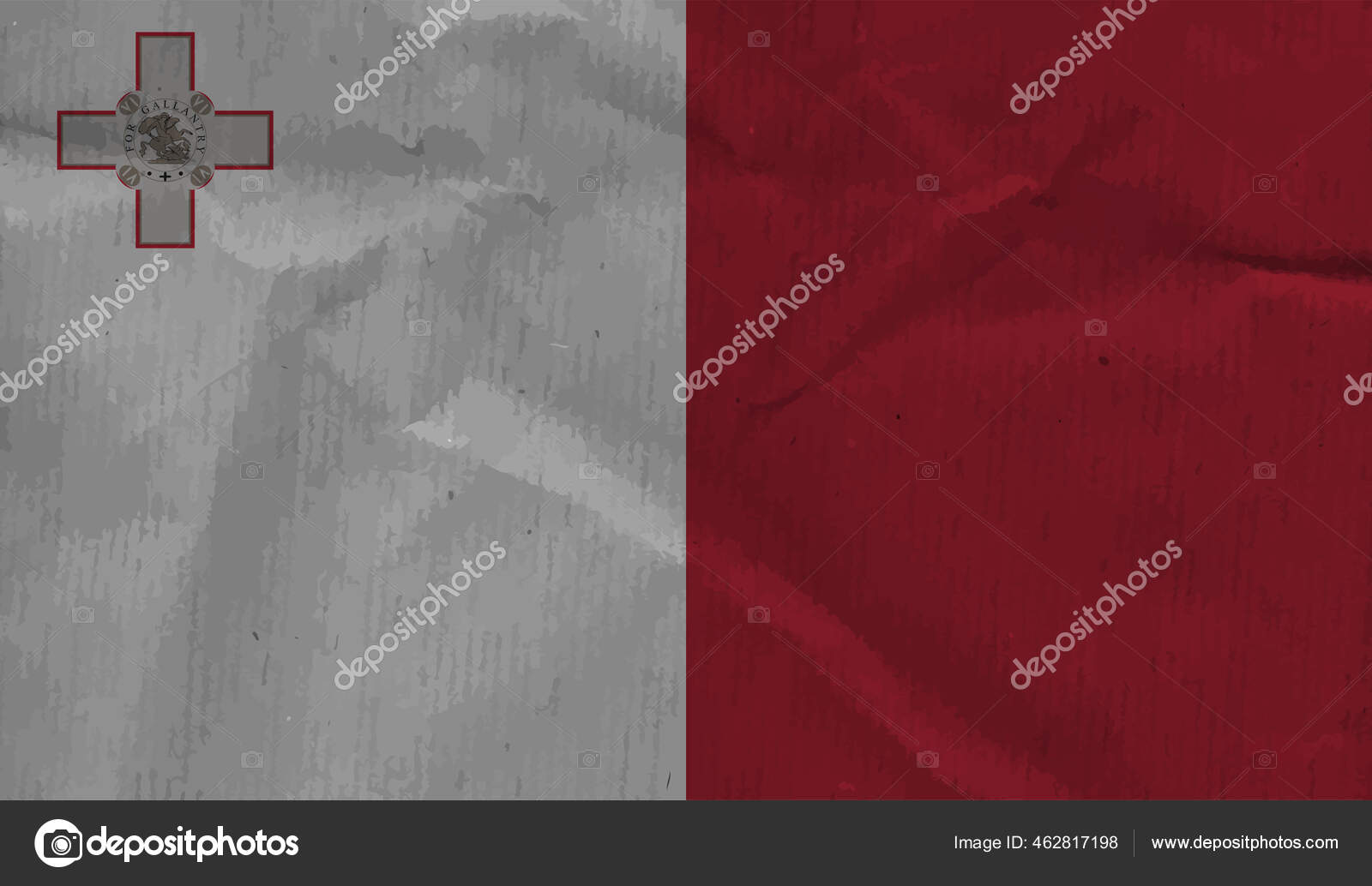 Malta Flag Waving Grunge Texture Vector Background Stock Vector by ...