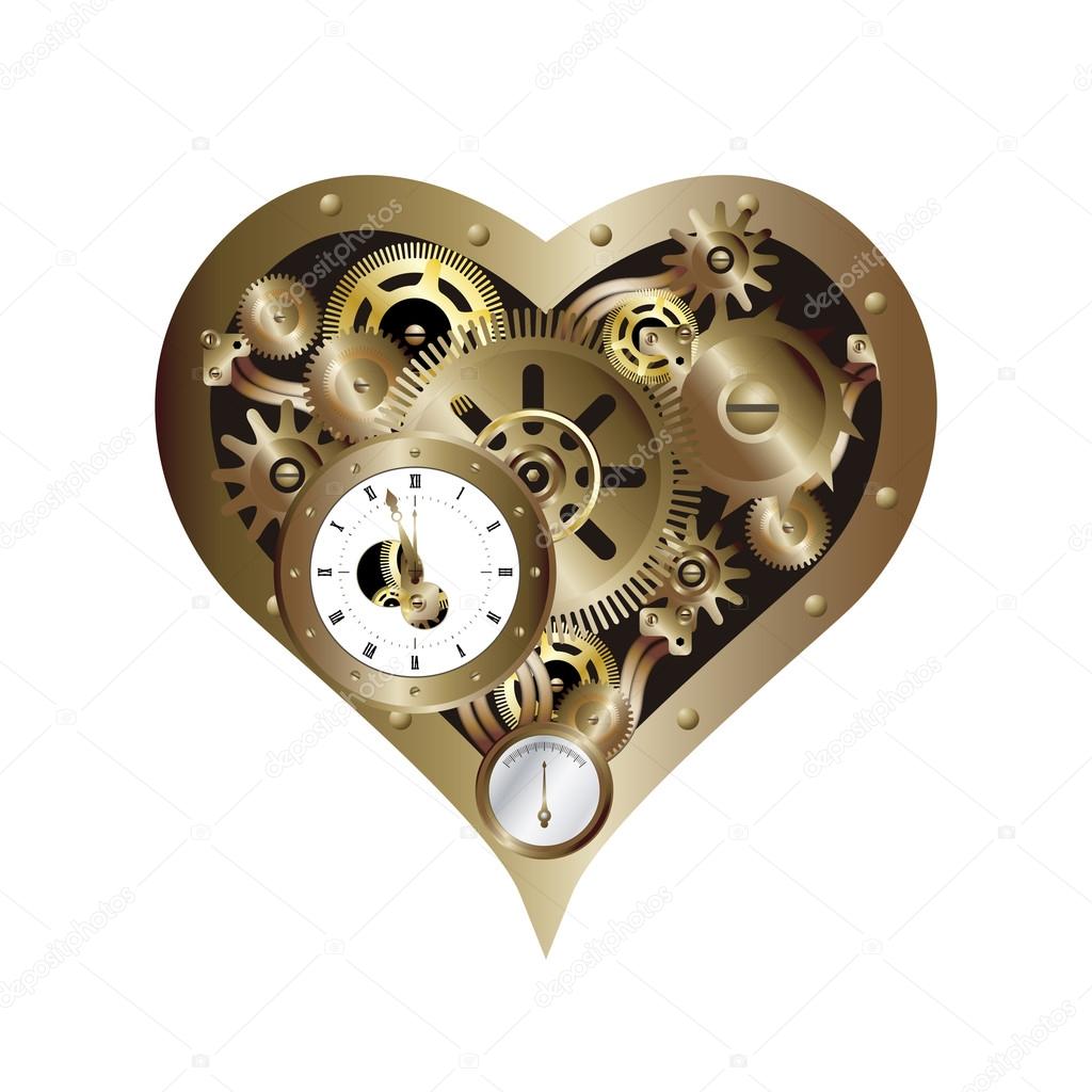 Steampunk Heart Clock