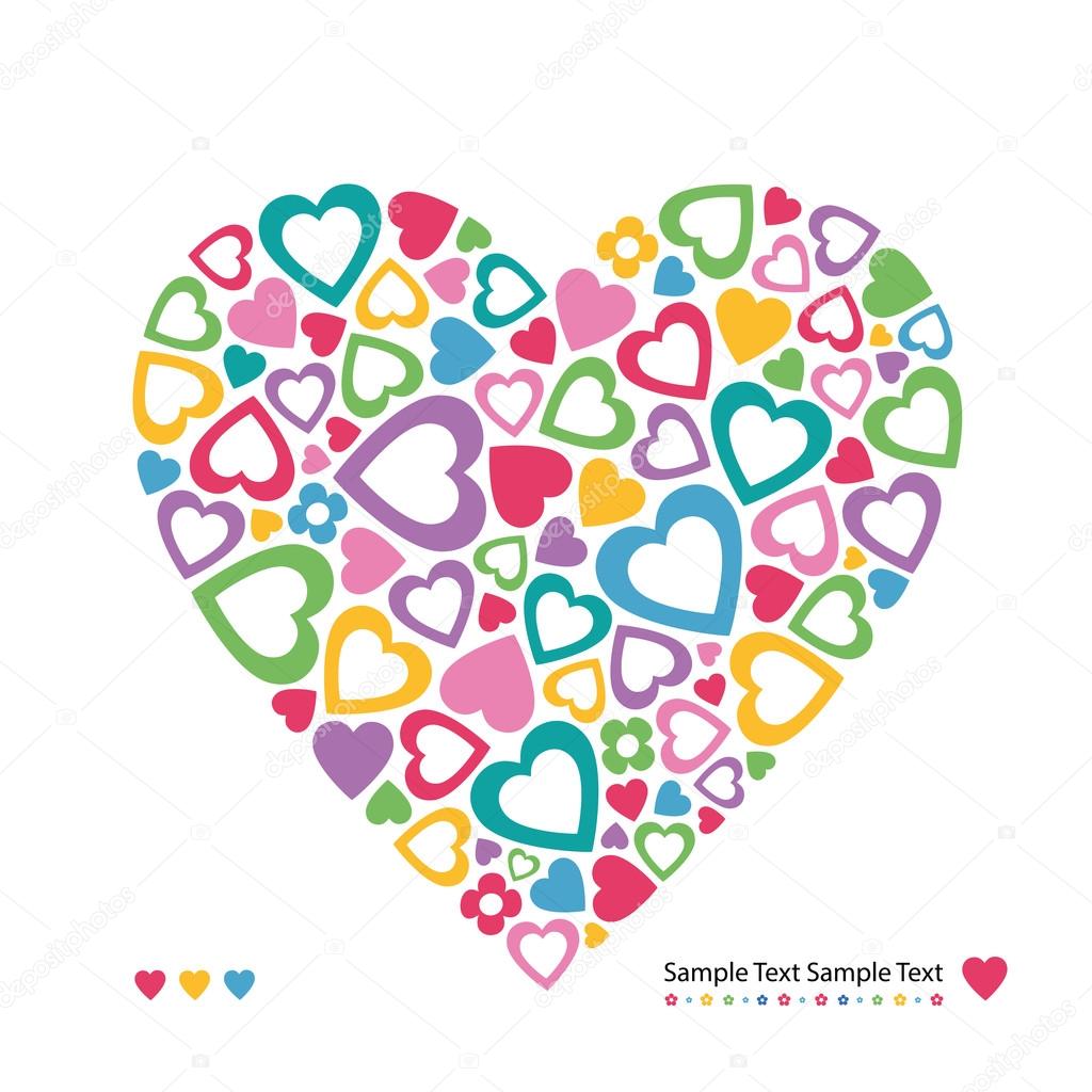 Colorful hearts greeting card Stock Vector Image by ©Jelena_Z #62992955