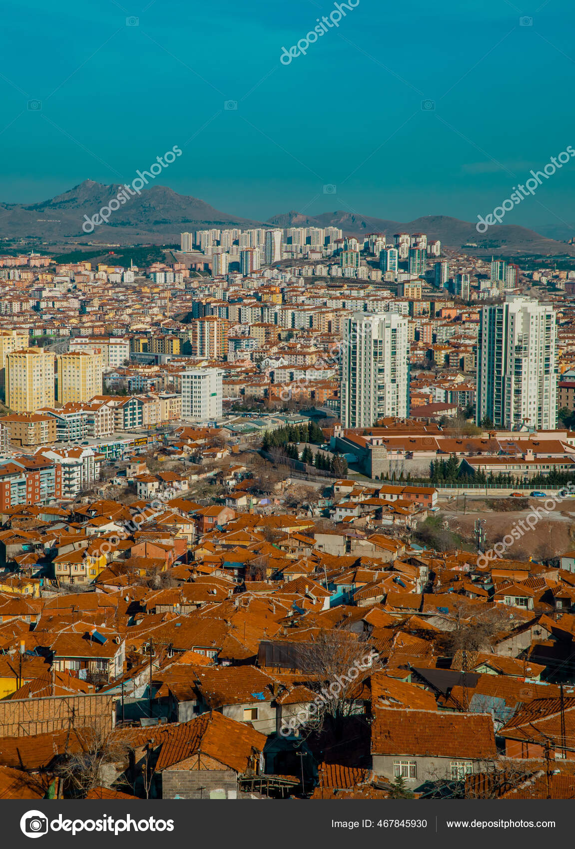 Ankara Turkey March 2021 Vertical Aerial View Cityscape Ankara Informal ...