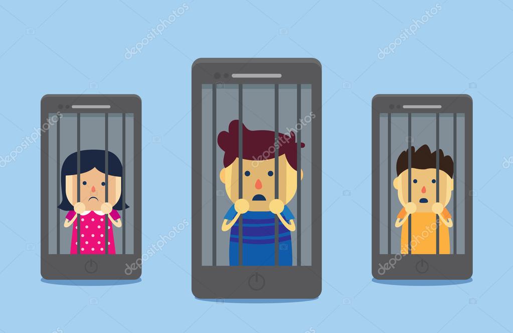 Kid imprisoned in prison phone Stock Vector Image by ©solar22 #90060558