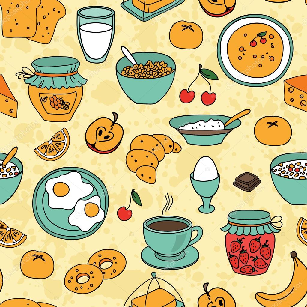 Seamless breakfast pattern Stock Vector Image by ©Maria_Galybina #63286737