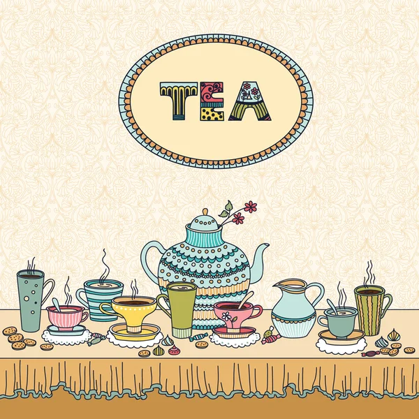 Tea time background Stock Illustration by ©Maria_Galybina #63329627