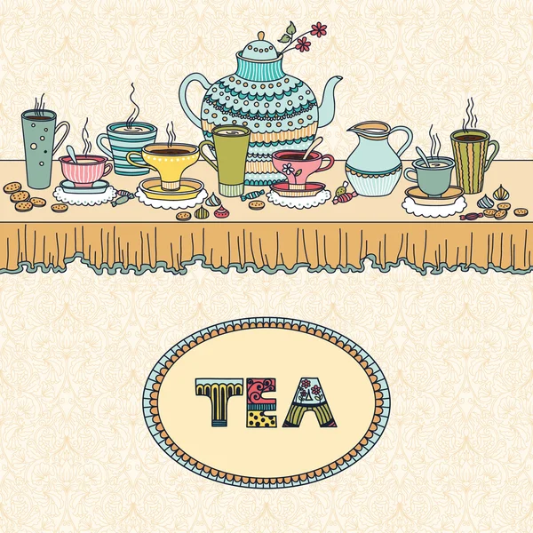 Tea party poster Vector Art Stock Images | Depositphotos