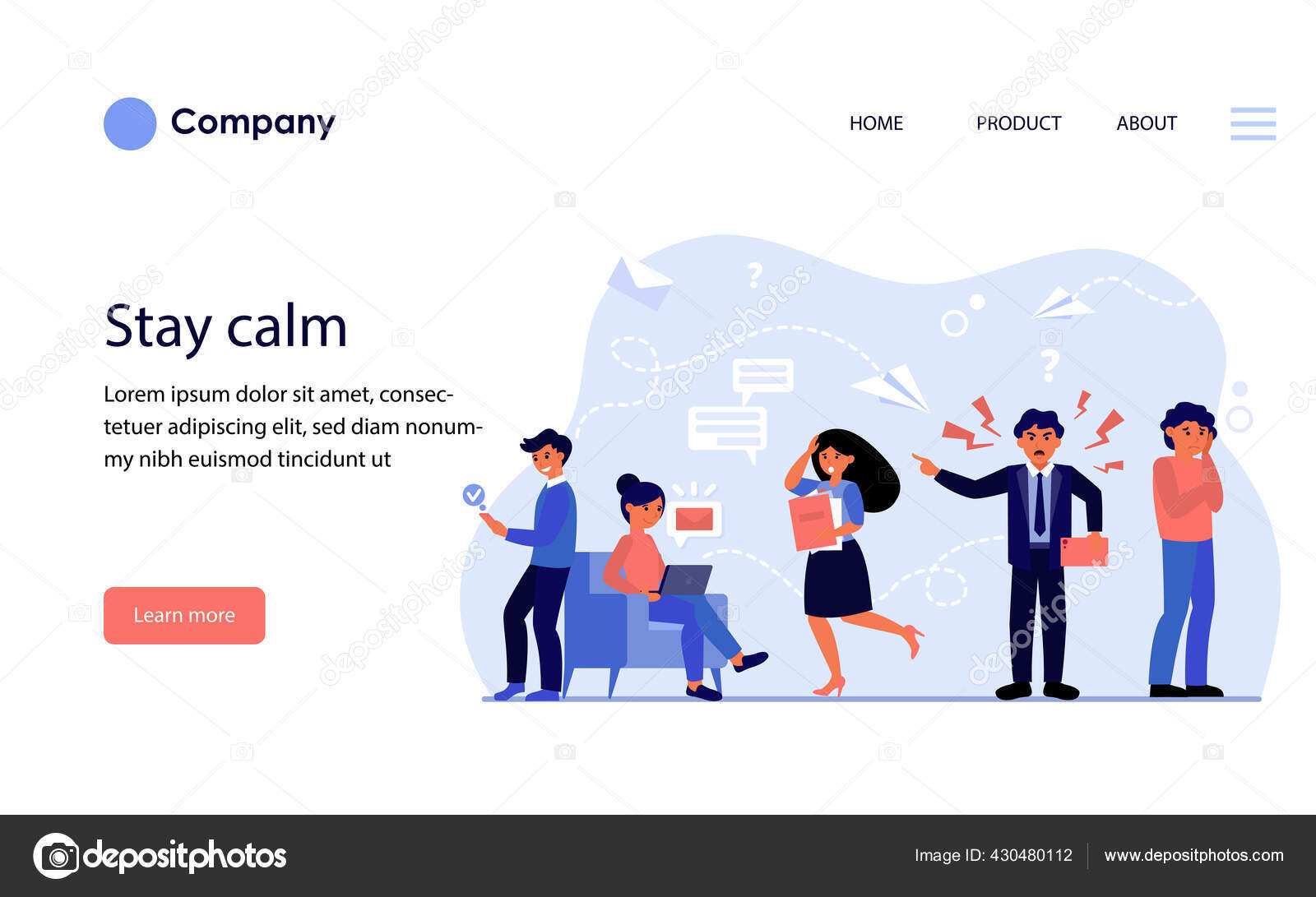 Aggressive Leader Shouting Scared Employees Angry Boss Error Stress ...
