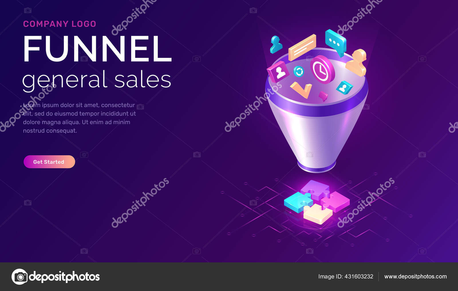 Sales Funnel Isometric Concept Vector Illustration Marketing Funnel ...