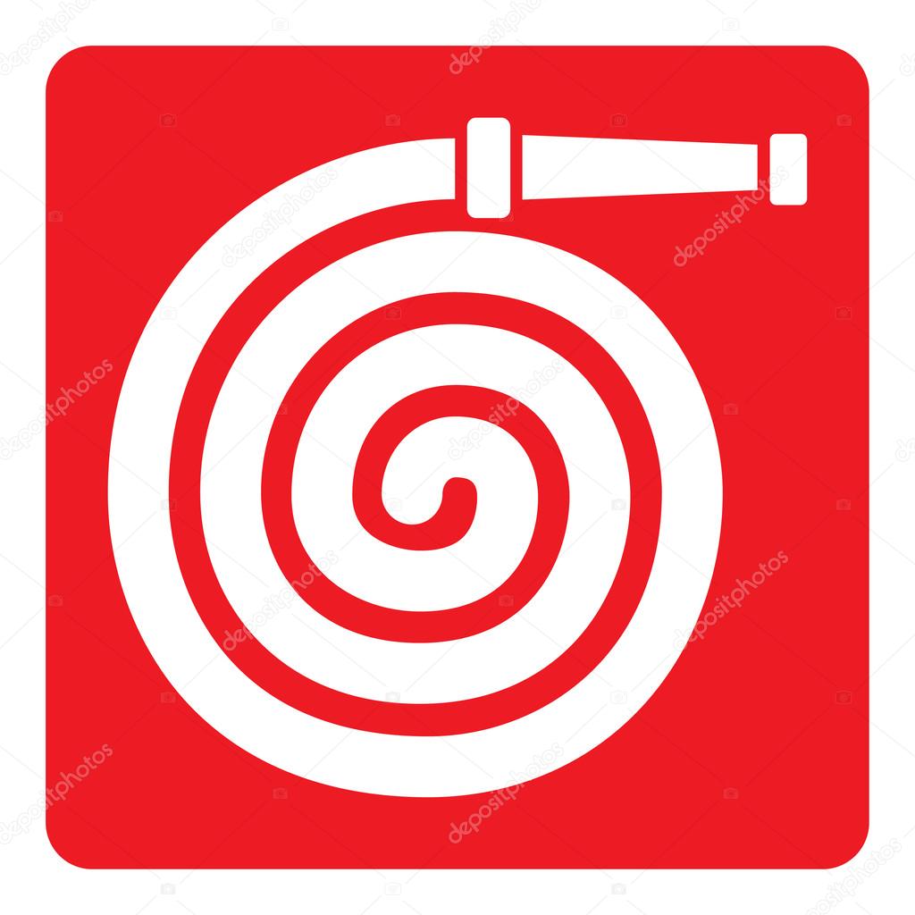 Pictogram red signaling, fire hose. Ideal for visual communication ...