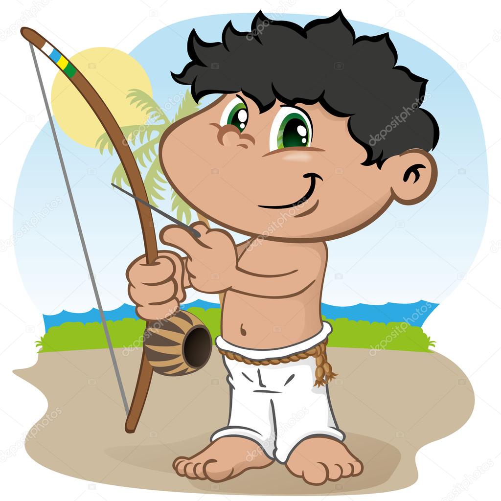 Ilustración de un berimbau en juego, Capoeira Lucha contra la cultura ...