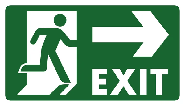 Green exit emergency sign — Stock Vector © pockygallery #12034685