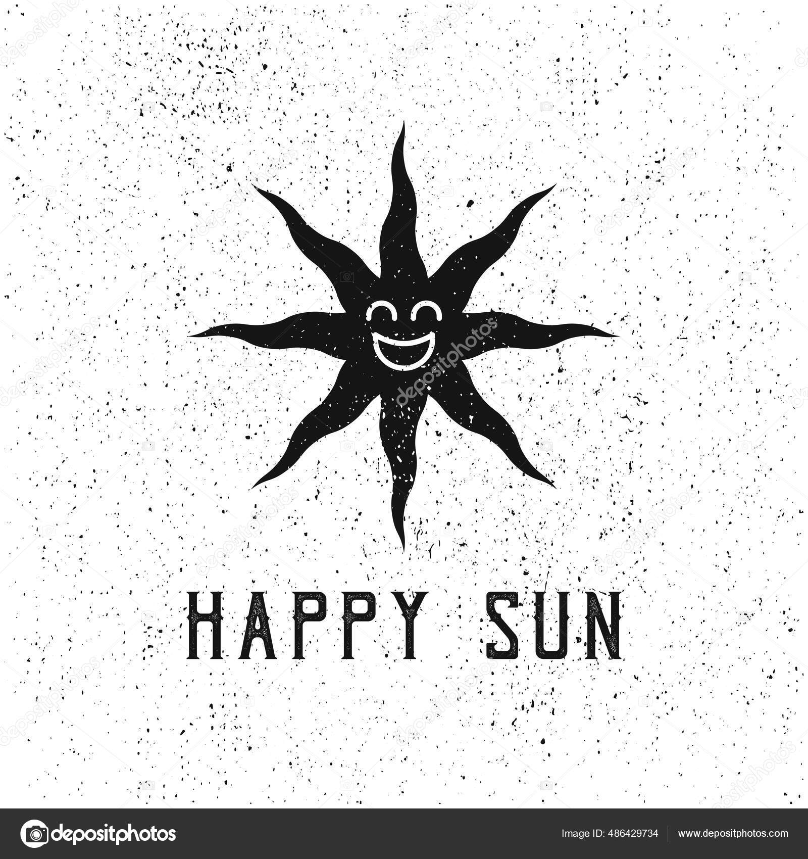 Logo Cara Sol Feliz Ilustración Vectorial Simple Sol Con Cara Vector de ...