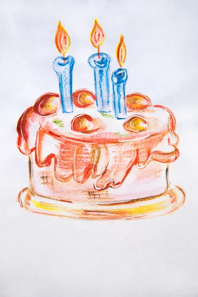Happy Birthday Cake Pencil Sketch