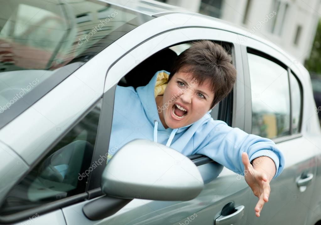 Angry Woman Driver Shouts — Stock Photo © AlexanderNovikov #92901102