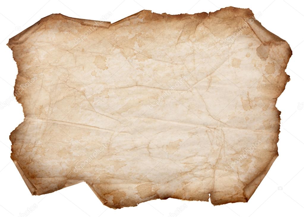 Old Torn Paper Scroll Isolated on a White Background — Stock Photo ...