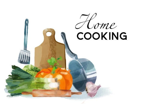 Watercolor kitchen background Stock Vector Image by ©TatianaDavidova ...