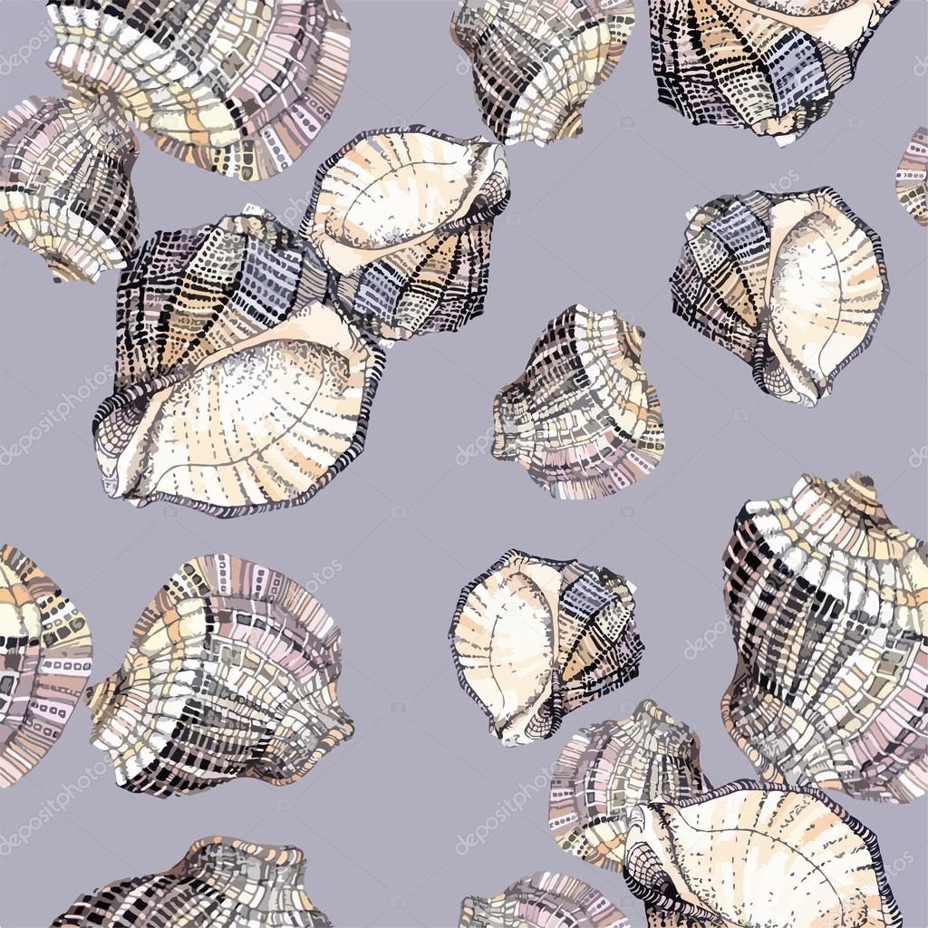 Shell patterns background Stock Illustration by ©TatianaDavidova #63654813