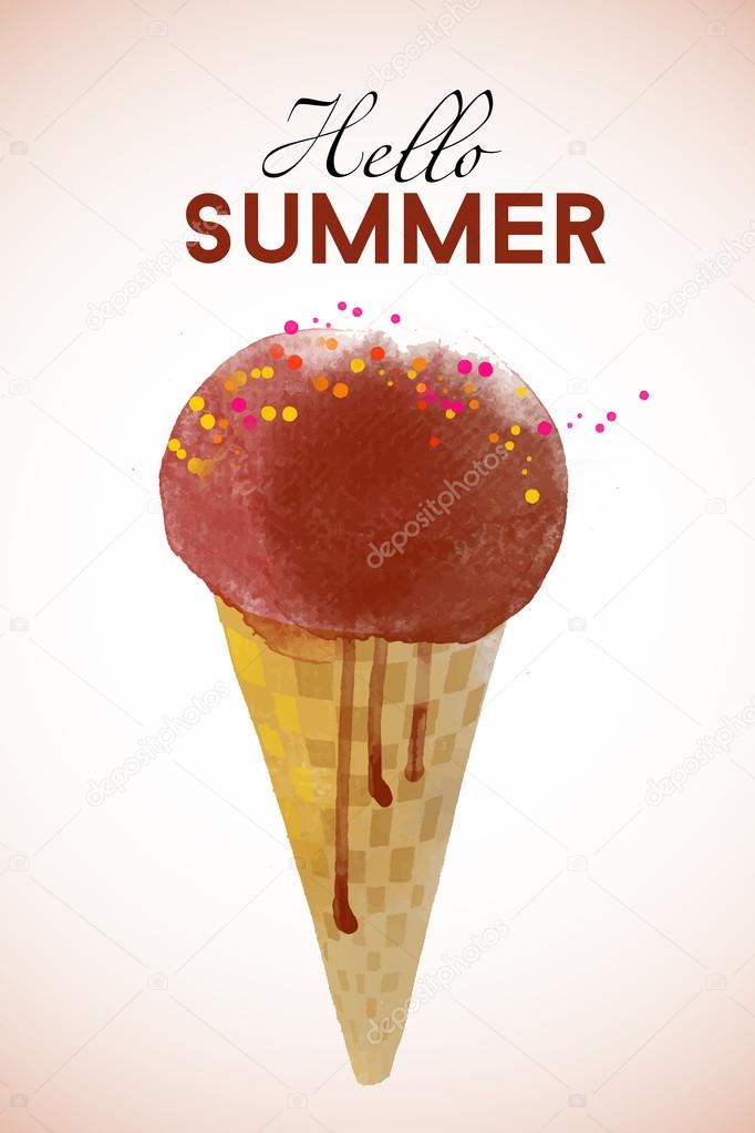Watercolor summer Ice cream Stock Vector by ©TatianaDavidova 75121759