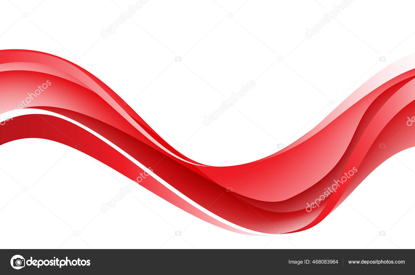 Curva Onda Roja Abstracta Diseño Blanco Moderno Lujo Futurista Fondo ...