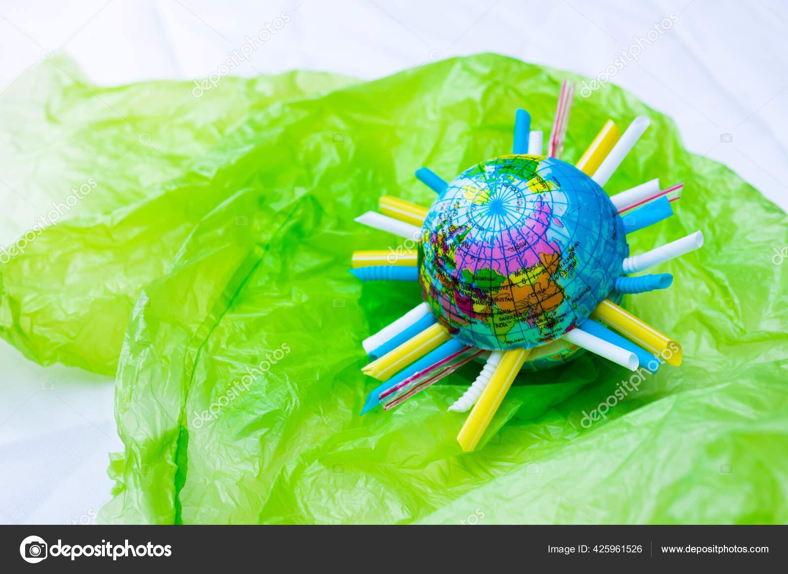 Waste Reduction Concept Reduce Global Warming Pollution Blue Globe ...