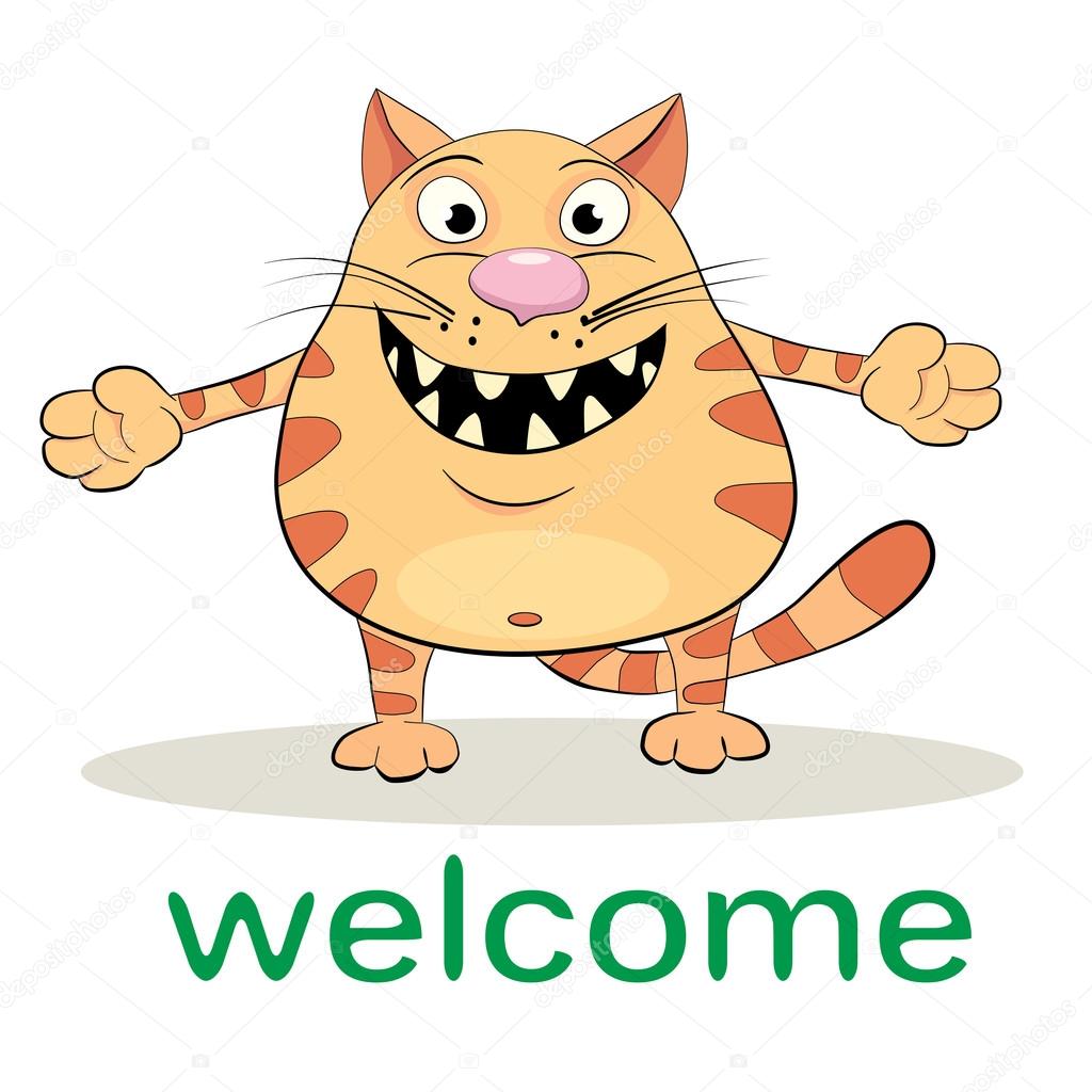 Cartoon welcoming cat Stock Vector Image by ©vitasunny #64583507