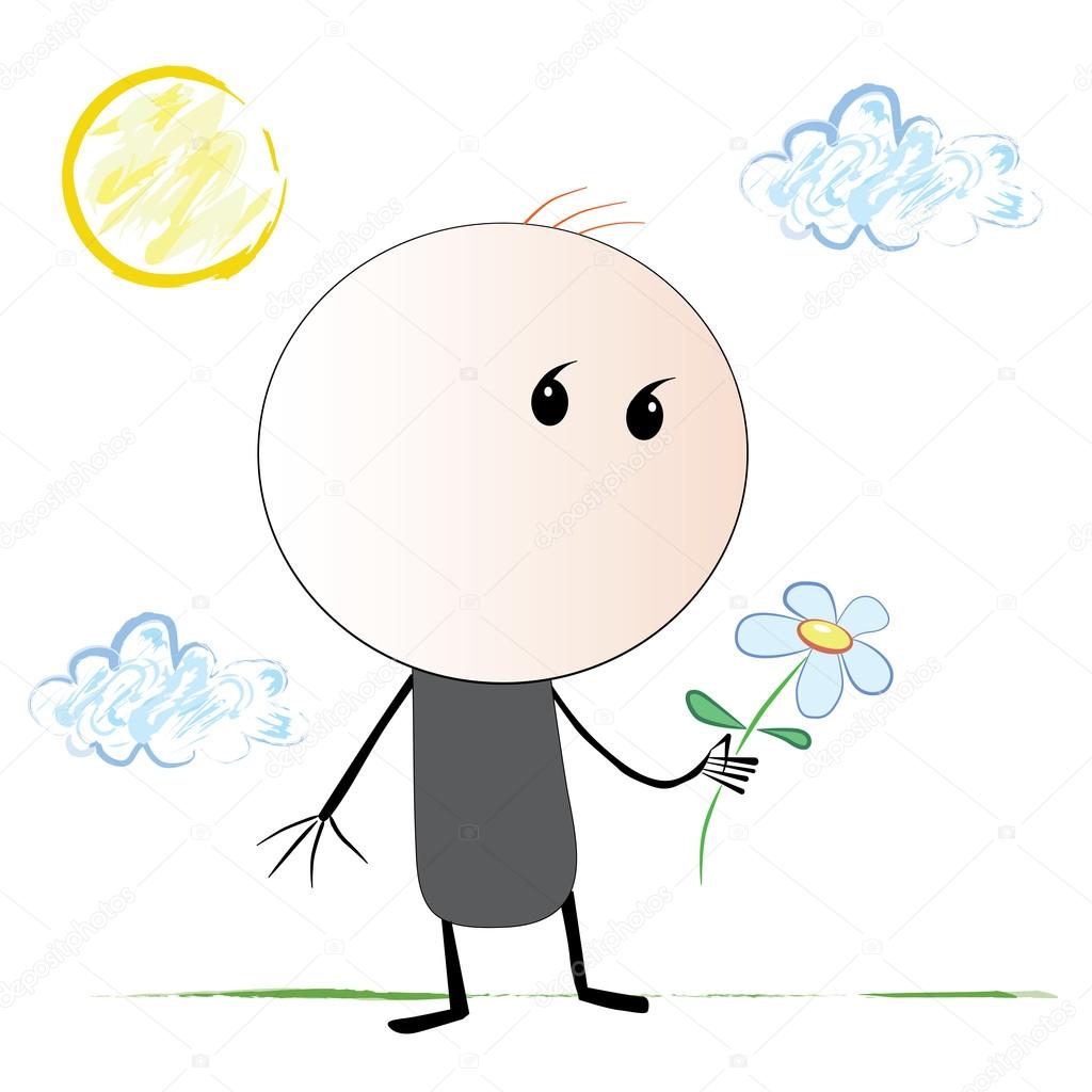 Man with flower Stock Vector Image by ©vitasunny #64631581