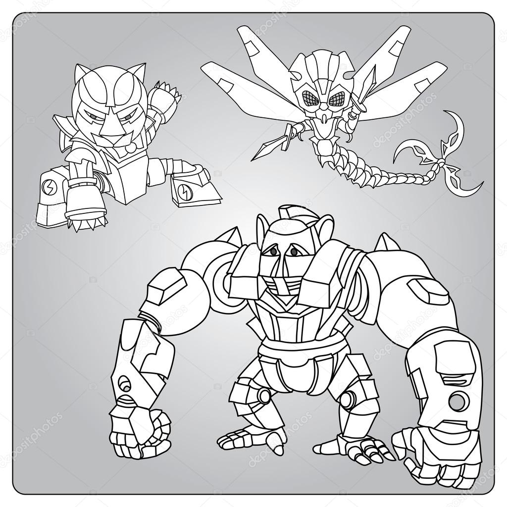 Sketch robots set Stock Vector Image by ©vitasunny #64672519