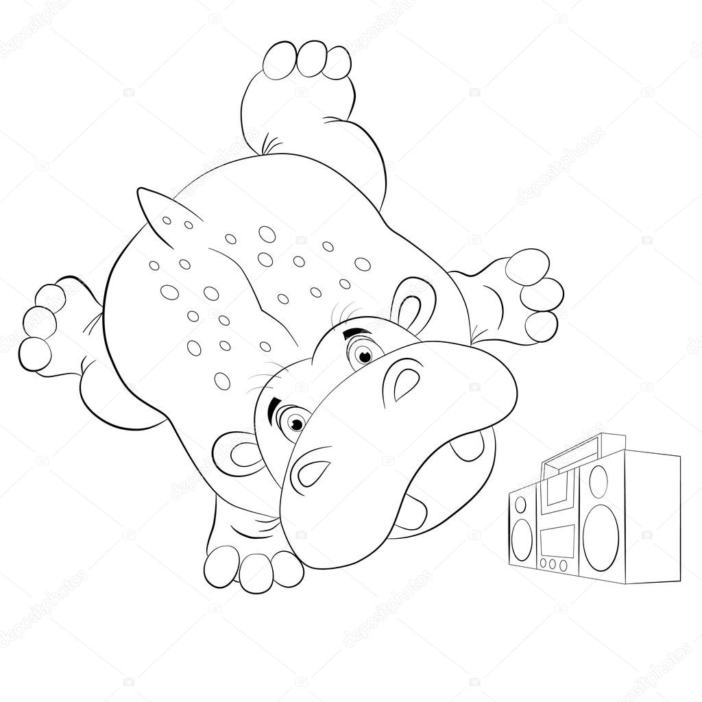 Coloring Pages Of Dancing Hippos