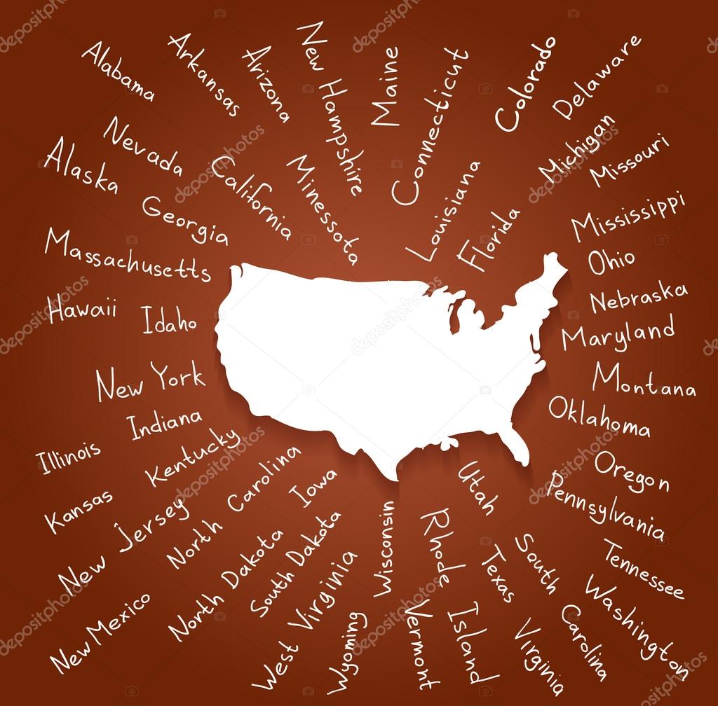 Hand Drawn USA states vector illustration Stock Vector Image by ...