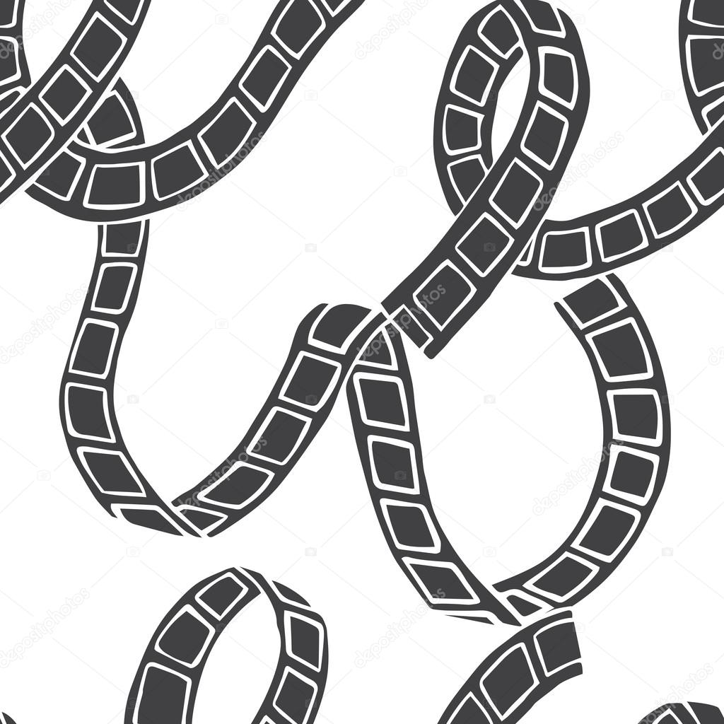 Film tape doodle vector illustration seamless pattern background Stock ...