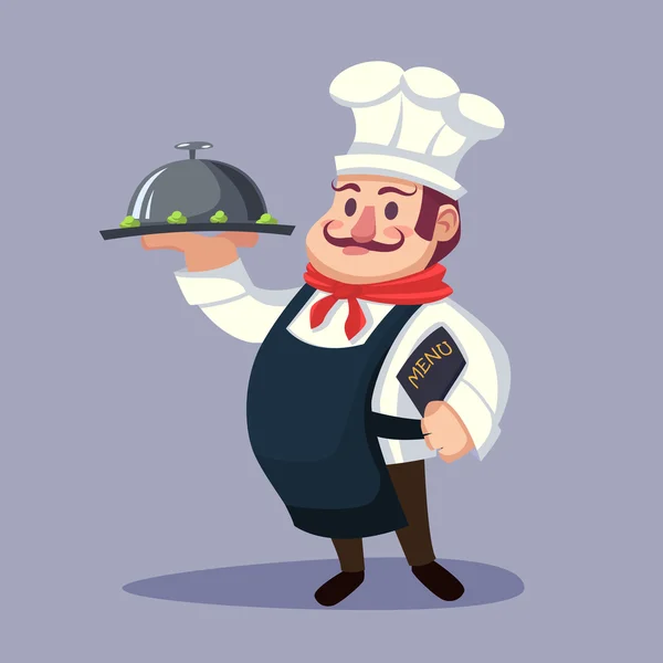 Chief cook with delicious dish — Stock Vector © maxicam #47059949