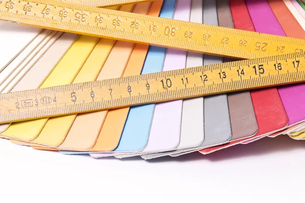 Color Palette and metric folding ruler - Stock Image - Everypixel