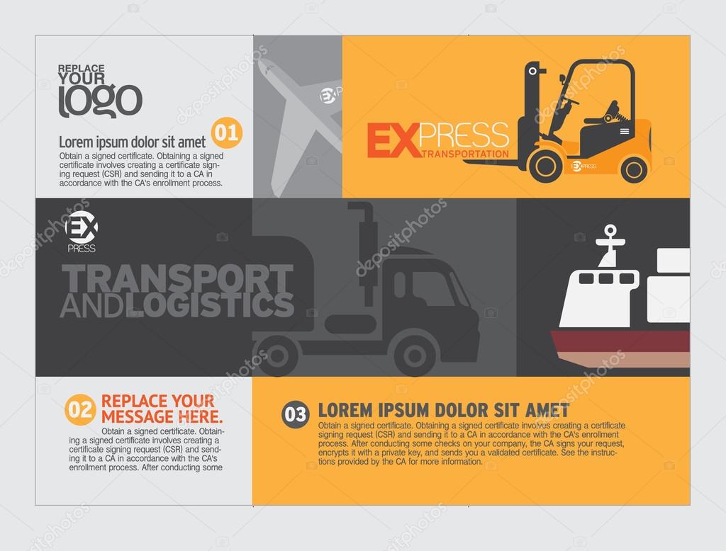 Transportation Brochure and leaflet design template. Stock Vector by ...