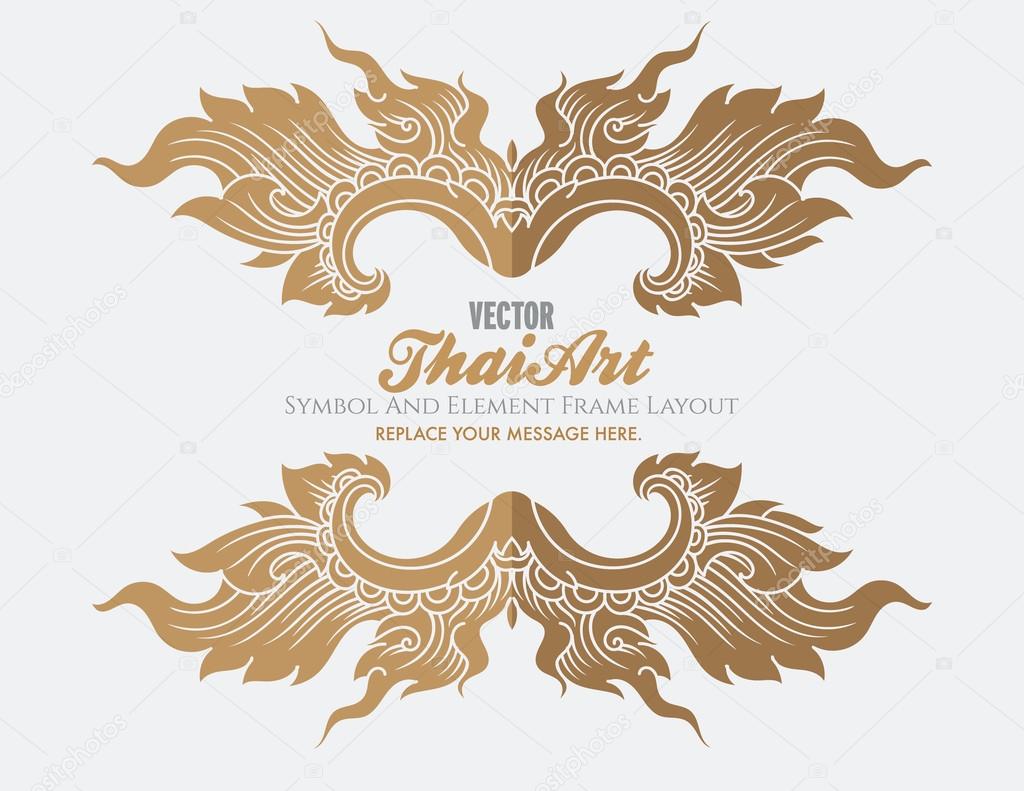 Thai art element for design, Traditional gold decor. Ornamental Stock ...