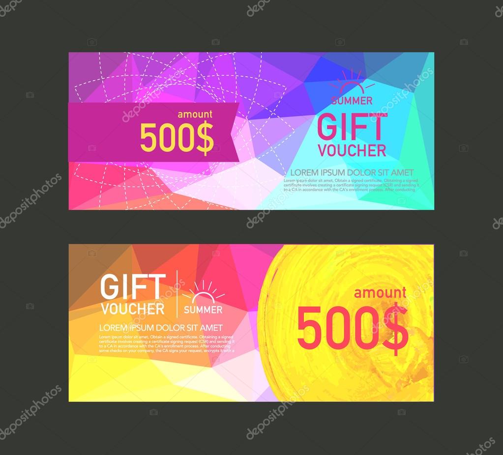 Voucher design template. vector — Stock Vector © PhaisarnWong #75583443