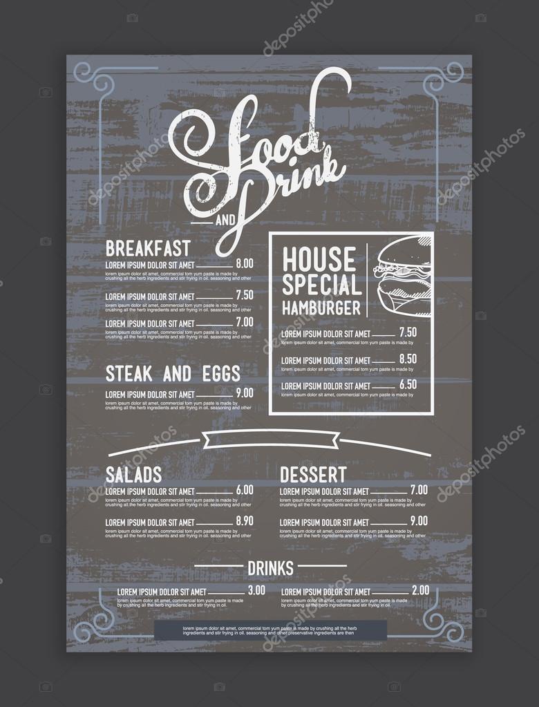 Vintage mix hipster menu restaurant template and wood texture ba Stock ...