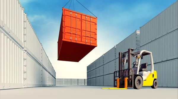 Loading container in port Stock Photo by ©egorovartem 63637135