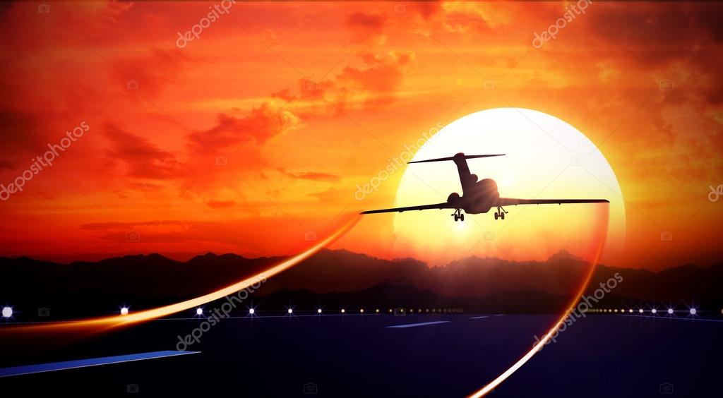 Passenger plane take-off Stock Photo by ©egorovartem 63634417