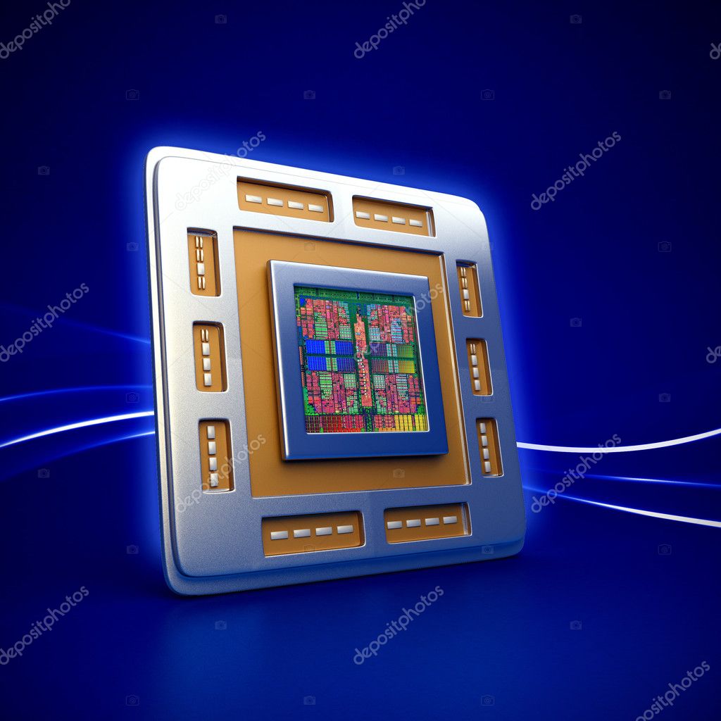 Computer cpu chip — Stock Photo © egorovartem #63635675