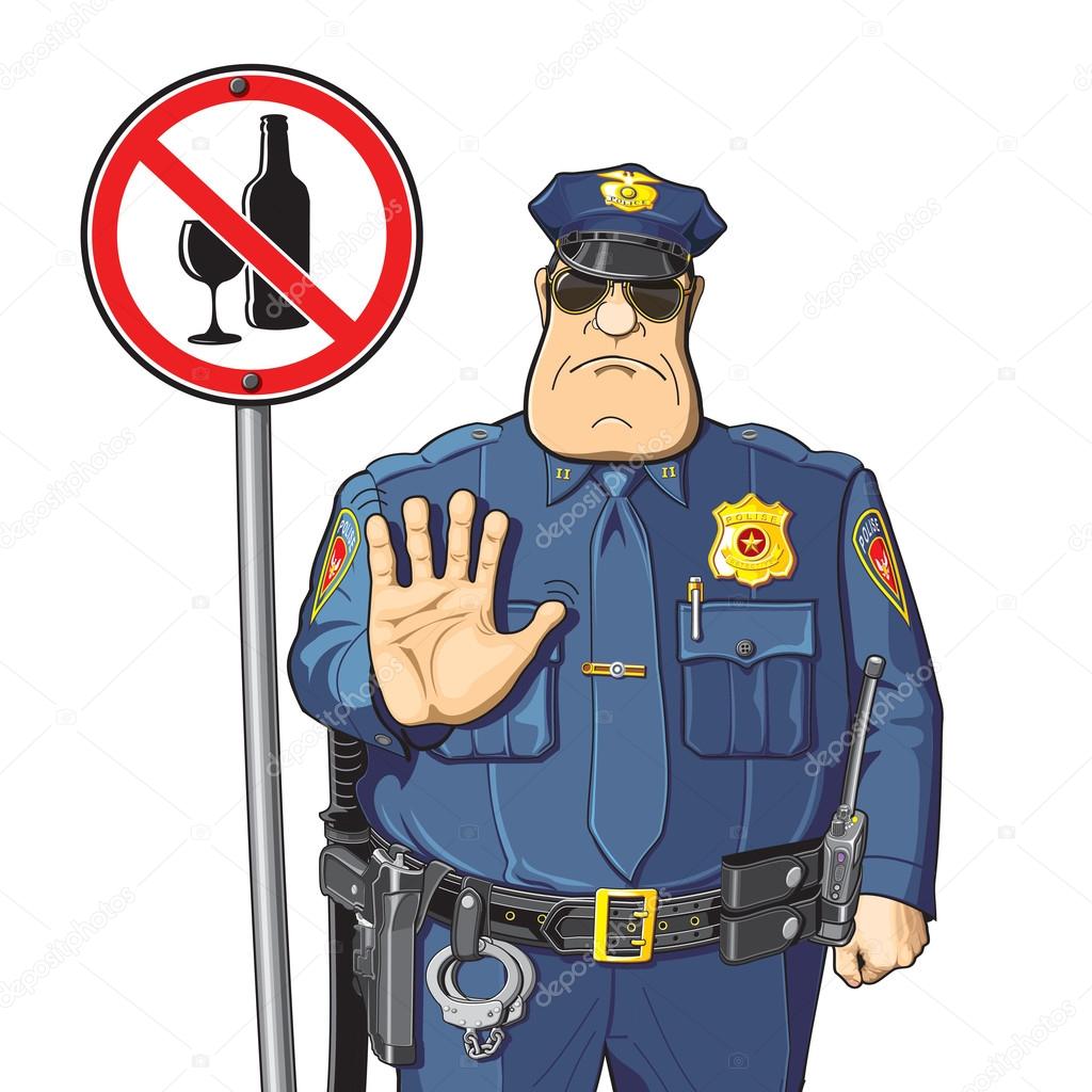 Police warned - can not drink alcohol Stock Vector Image by ©pavelmir ...
