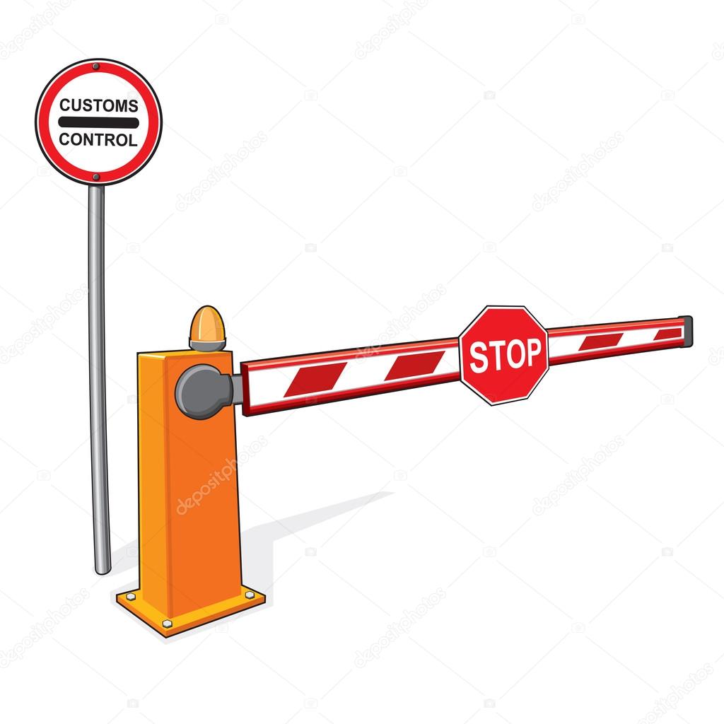 Customs control sign, stop sign, barrier. — Stock Vector © pavelmir ...